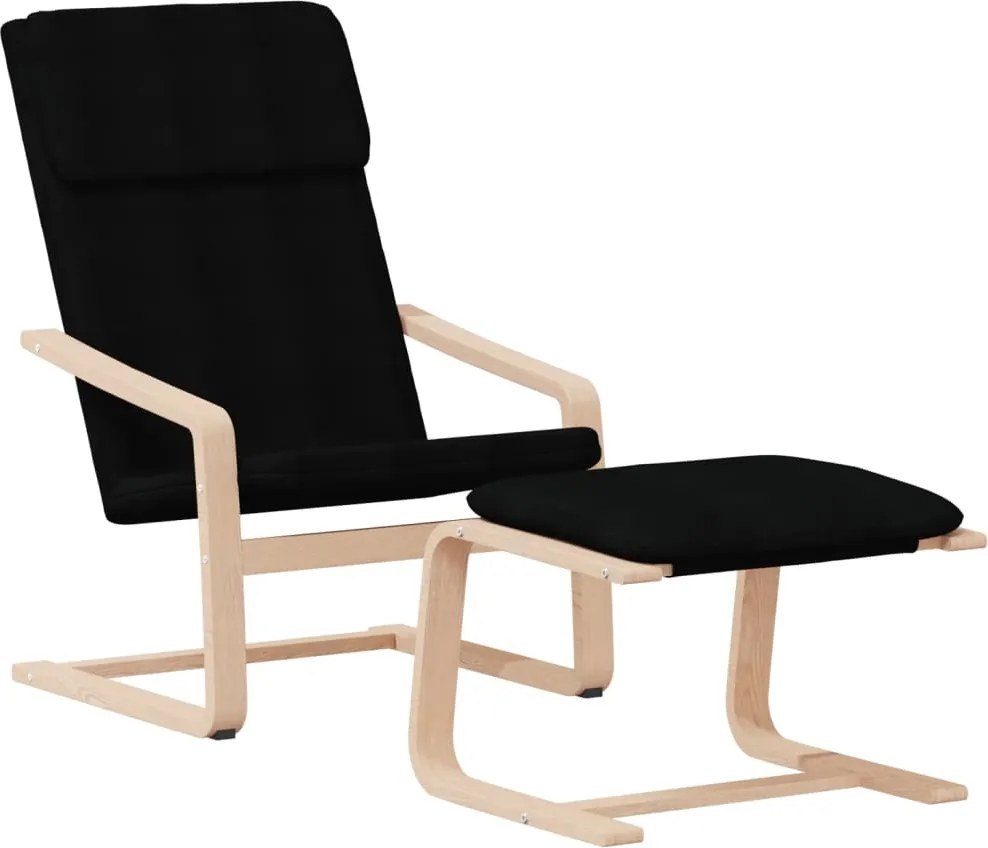 Relaxační křeslo s podnožkou černé textil 3154416