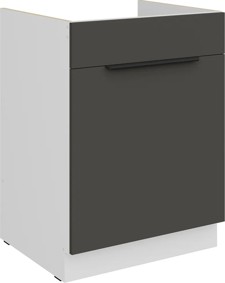 ARIA po | dolní skříňka 60 ZL 1S dřezová | 60 cm | PREMIUM BOX | bílá/šedá grafit