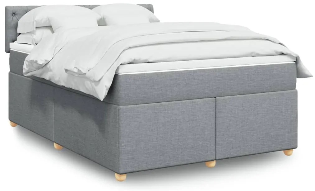 Box spring postel s matrací světle šedá 140 x 200 cm textil 3289010