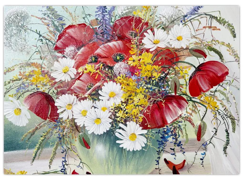 Obraz vázy s divokými květy (70x50 cm)