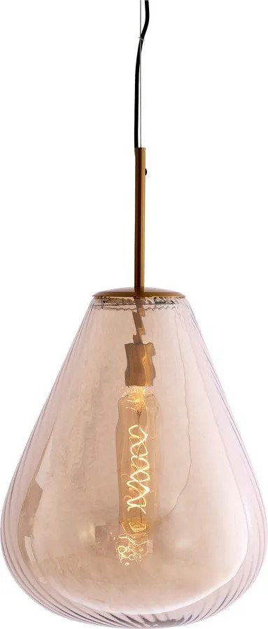 Jantarové závěsné svítidlo se skleněným stínidlem Leona – Light & Living