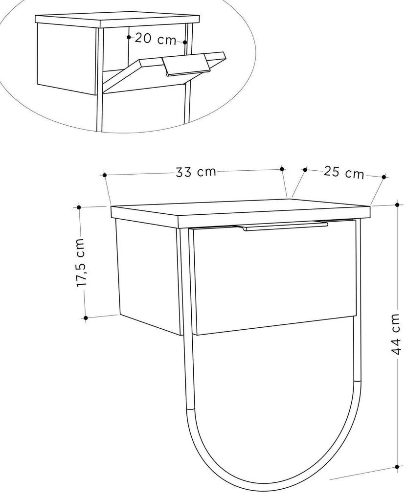 NEMEA, noční stolek, dub