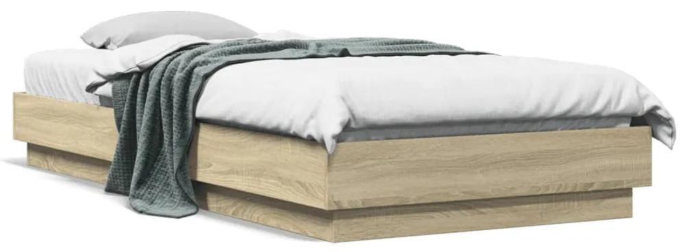 Rám postele dub sonoma 100 x 200 cm kompozitní dřevo - Default Title