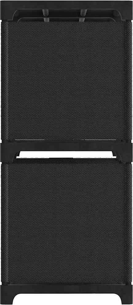 Výstavní police se 4 přihrádkami černá 69 x 30 x 72,5 cm textil 322598