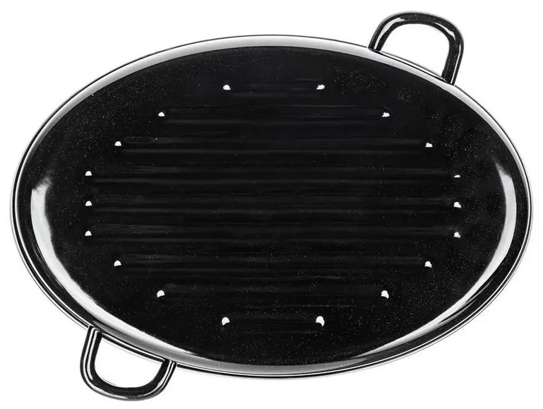 Banquet 2dílný oválný smaltovaný pekáč CULINARIA Black, 38 cm