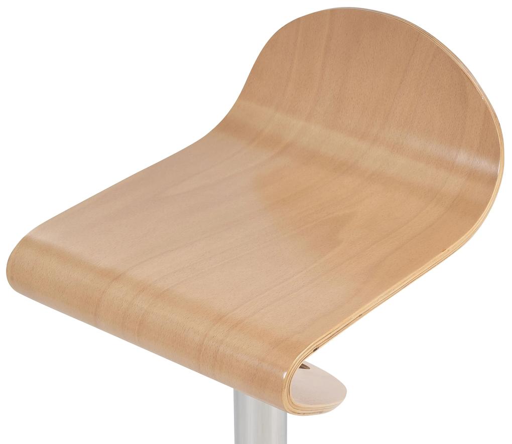 Sada 2 otočných barových židlí světlé dřevo LIVERPOOL Beliani