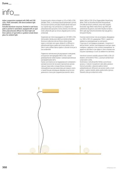 Redo 01-4301 - LED Stmívatelný lustr na lanku DUNE LED/48W/230V zlatá