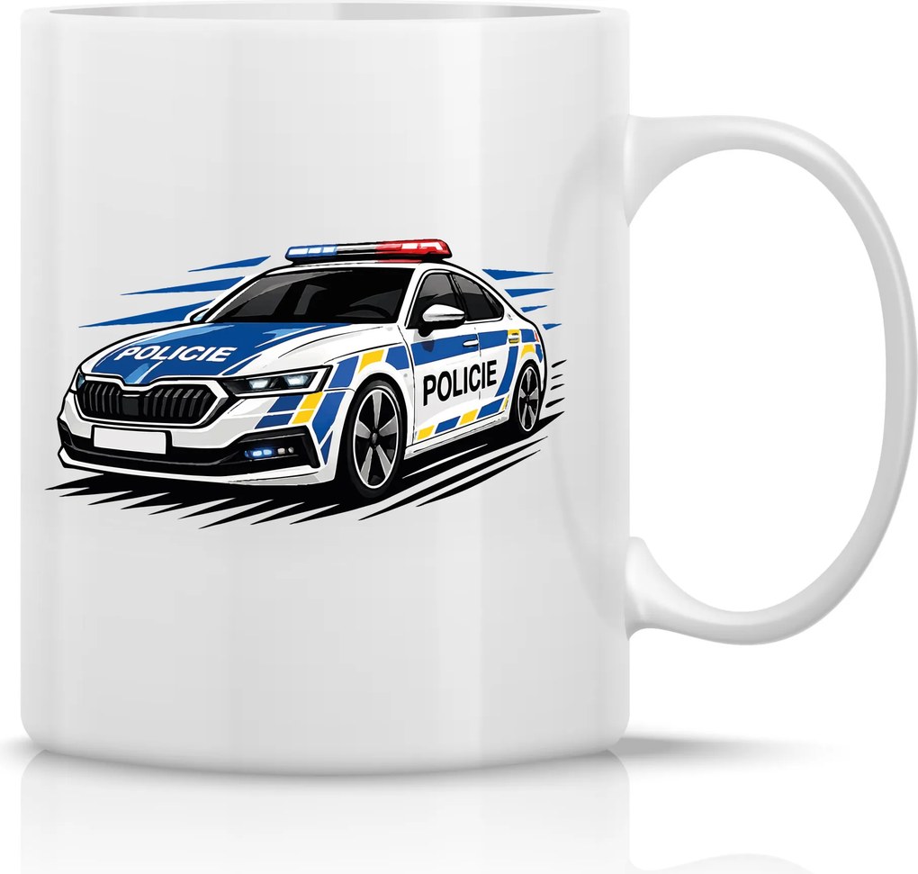 POLICIE - klasický bílý keramický hrníček 300 ml