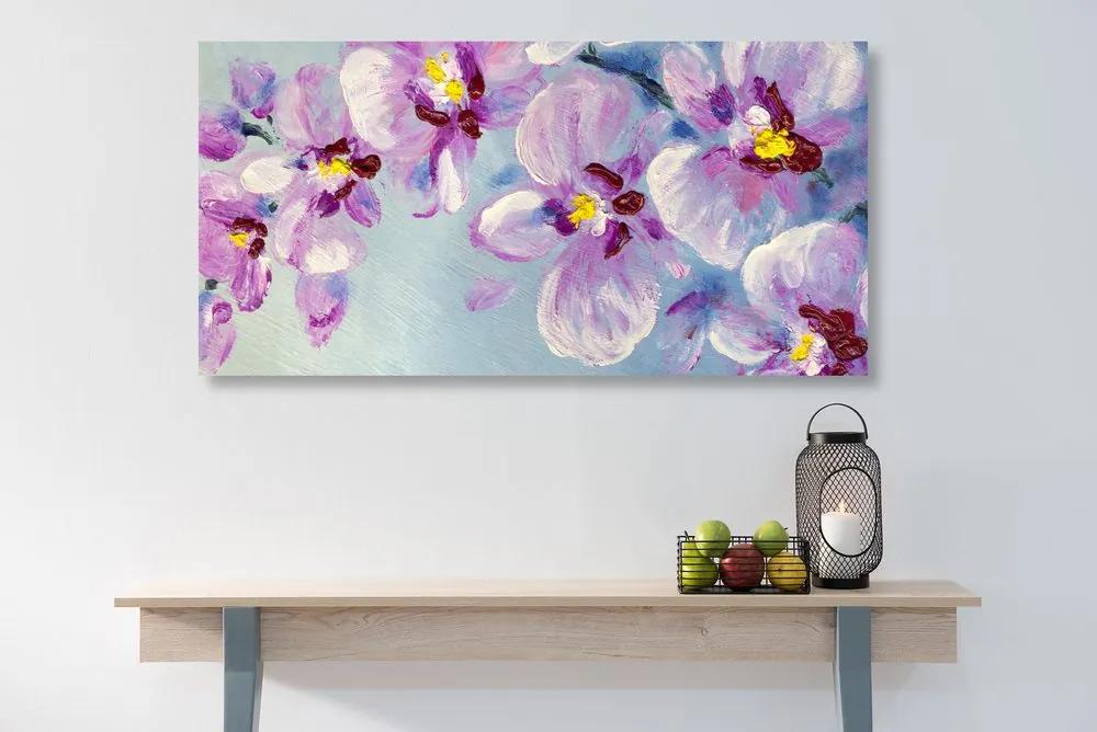 Obraz romantické fialové květy Varianta: 100x50