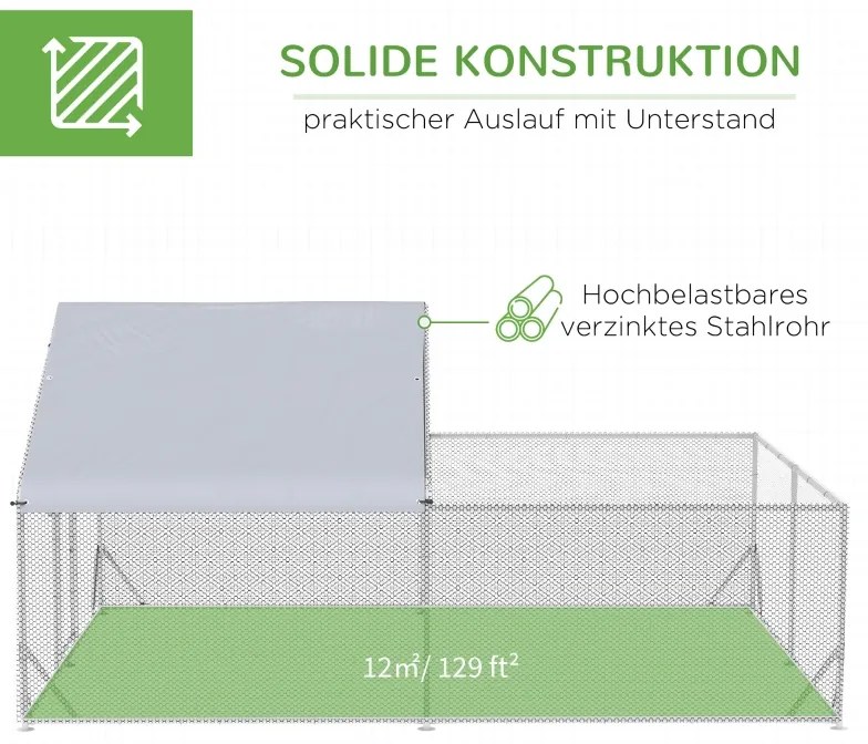 Drátěná klec výběh pro slepice kuřata a jiné hlodavce s výběhem, Barvy a parametry Materiál kov