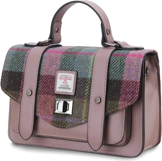 Kabelka The Medium Satchel Green Rose Pink Tartan - Islander