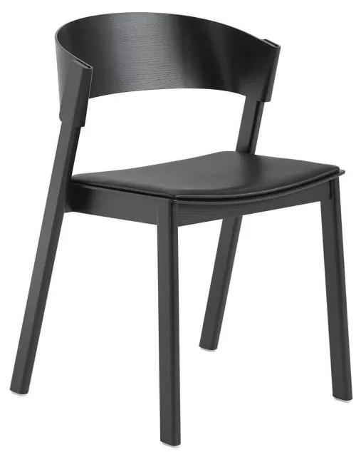 Muuto Čalouněná židle Cover Side Chair, black/black refine leather