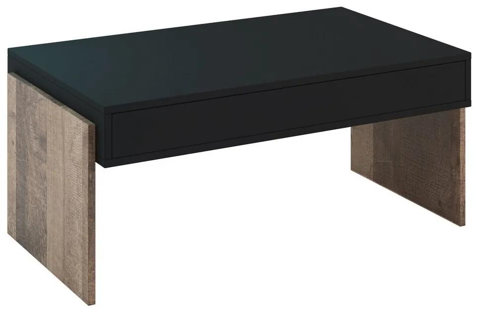Casarredo - Komfort nábytek Konferenční stolek ZUBIA se zásuvkou, černá/dub colonial grande