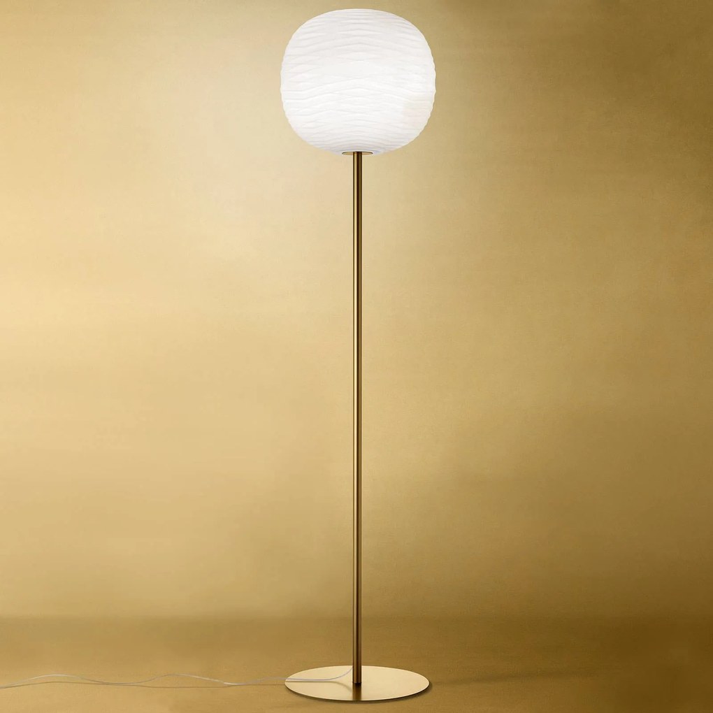 Foscarini Gem terra stojací lampa, zlatá