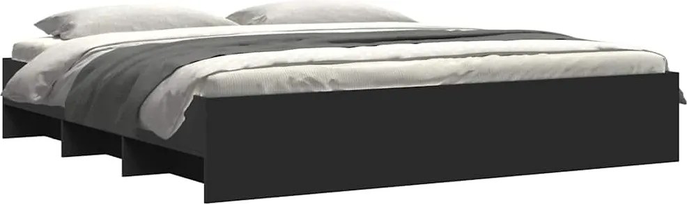 Rám postele bez matrace černý 180x200cm Dřevěné konstrukce 3295633