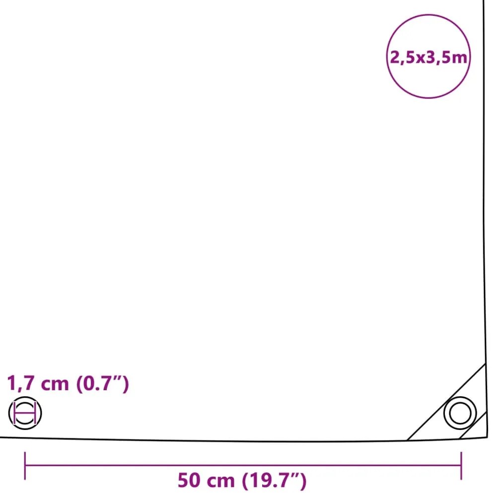 vidaXL Marketos Plachta 650 g/m² 2,5 x 3,5 m modrá