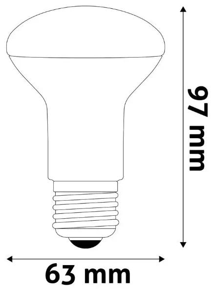 Prémiová LED žárovka E27 8W 806lm R63 teplá, ekv. 60W, 3 roky