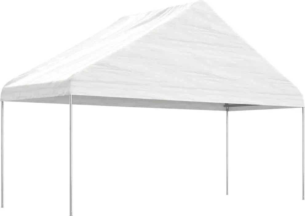 Altán se střechou bílý 4,46 x 5,88 x 3,75 m polyethylen 3155518