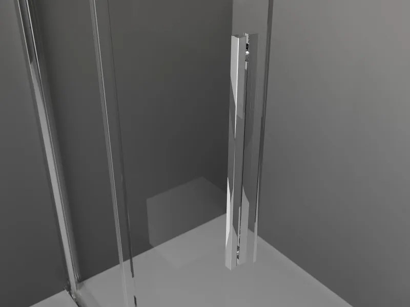 Mexen Velar, sprchová zástěna s posuvnými dveřmi Walk-in 80 x 200 cm, 8mm šedé sklo, chromová, 871-080-000-43-01