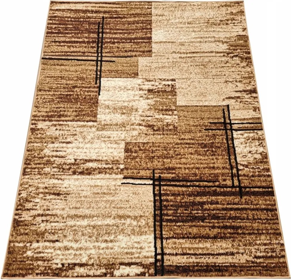 Kusový koberec 120x170 cm LUKEN obdélníkový - béžový / hnědý