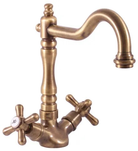 RAV SLEZÁK Morava dřezová baterie s otočným ramínkem stará mosaz mk120.0/8sm MK120.08SM