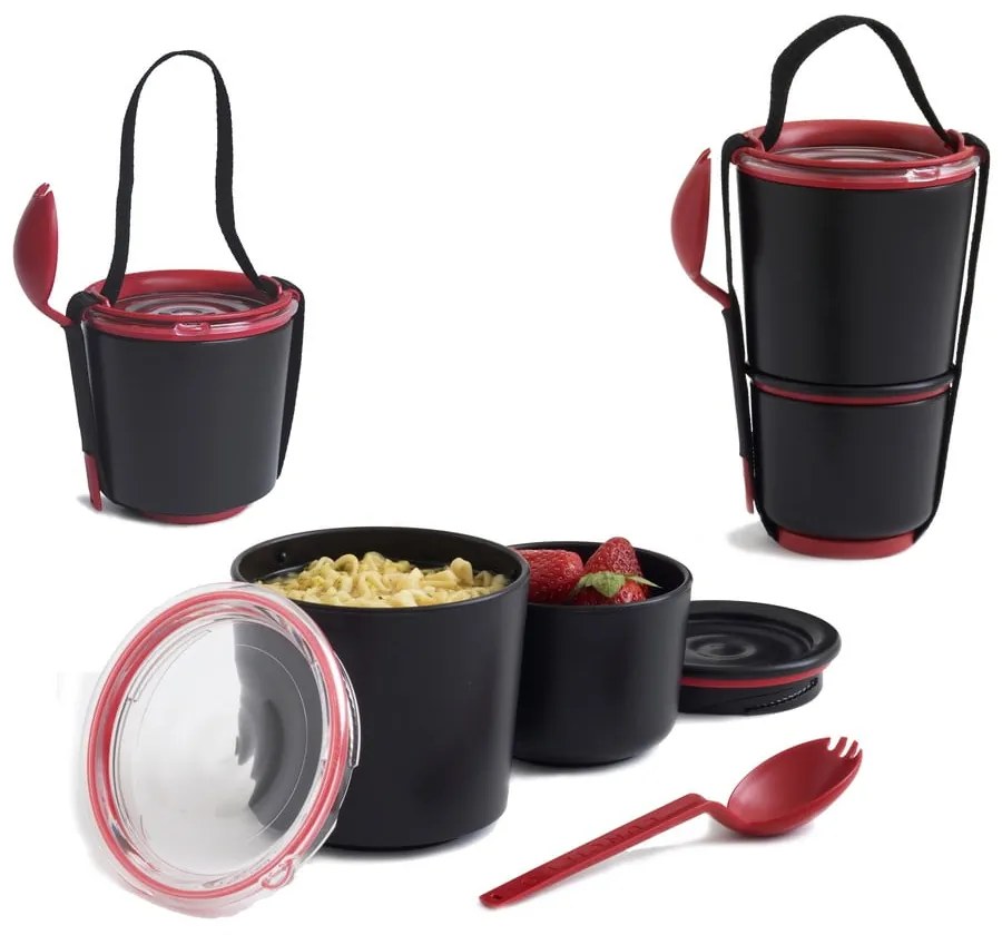 Černé svačinové misky Black + Blum Lunch Pot