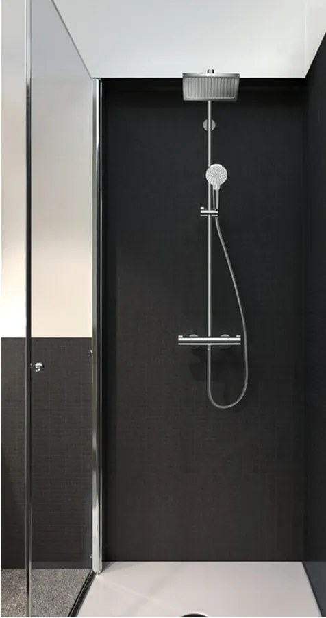 Hansgrohe Crometta E - Showerpipe 240 1jet EcoSmart 9 l/min s termostatem, chrom, HAN-27281000