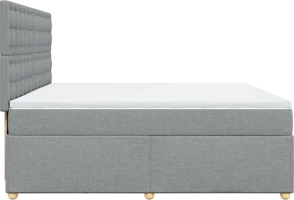 Box spring postel s matrací světle šedá 200 x 200 cm textil 3291401