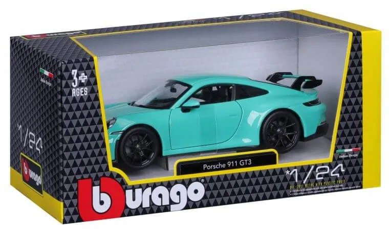Bburago 1:24 Plus Porsche 911 GT3 mátově zelená
