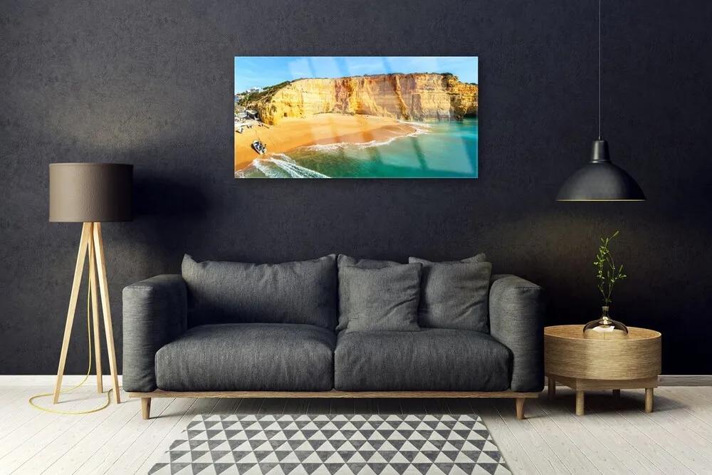 Obraz na skle Záliv Krajina 125x50 cm