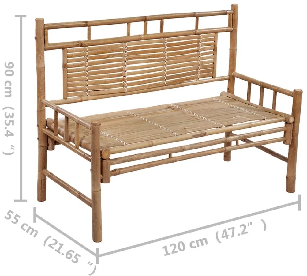 vidaXL Marketos Zahradní lavice s poduškou 120 cm bambus