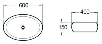 Mexen SILVIA umyvadlo, 60x40 CM, bílá, 21686000
