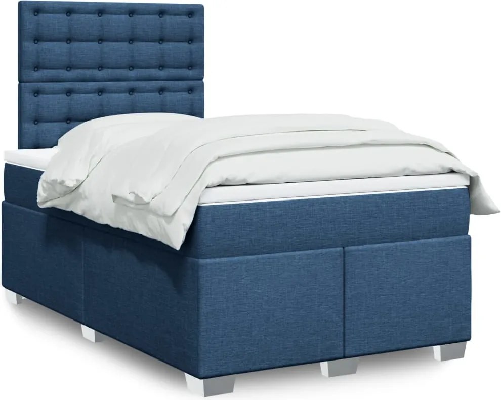 Box spring postel s matrací modrá 120x200 cm textil 3292775