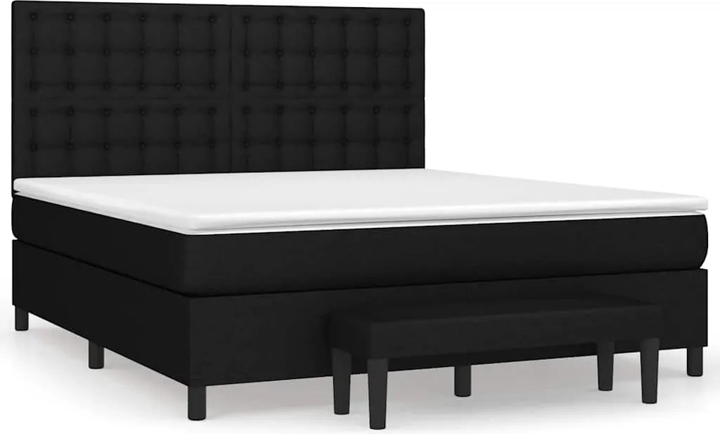 Box spring postel s matrací černá 160x200 cm textil 3136927