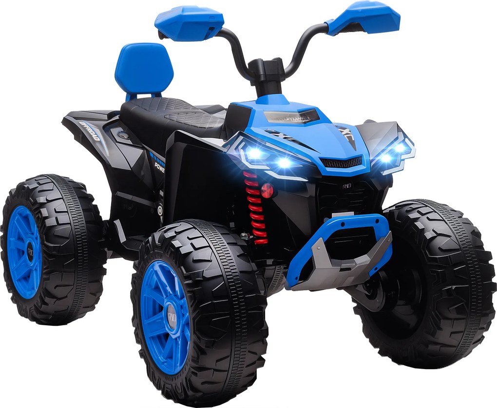 AIYAPLAY Dětský elektro quad, 24V elektrické vozidlo se 4 koly, světlomet, USB port, MP3 funkce, 6,5 km/h, 3-8 let 370-412V90BU