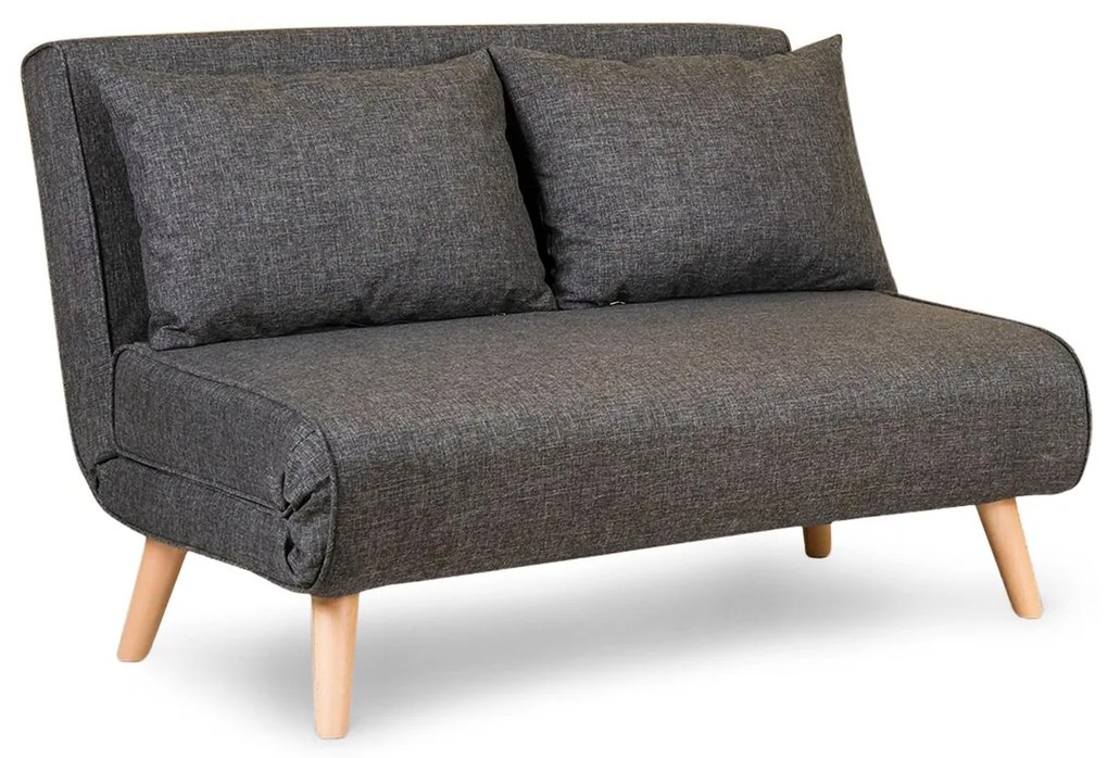 Hanah Home Dvoumístná rozkládací pohovka FOLDE tmavě šedá 120 cm