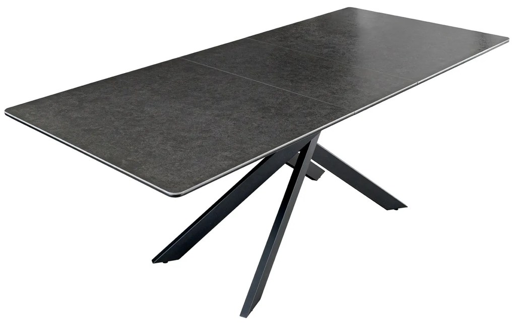 Roztahovací keramický stůl Halia 160-200 cm mramor antracit
