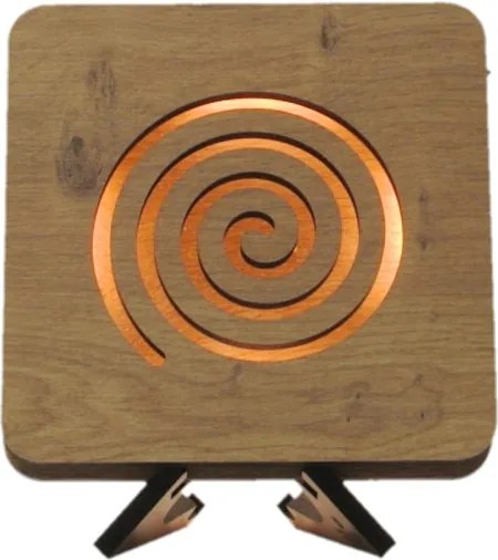 Lampička 17x17 "Globe Spiral" dřevo žlutá