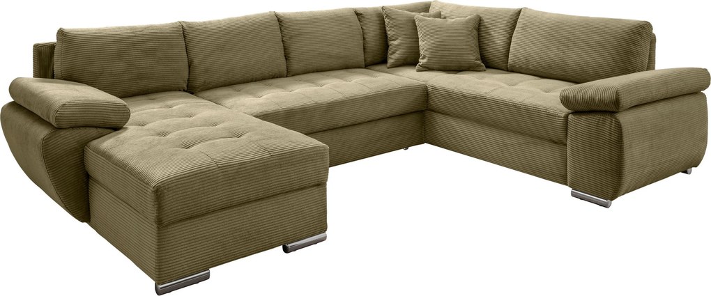 XXXLutz SEDACÍ SOUPRAVA, textil, olivově zelená Livetastic - Sedací soupravy - 002310003044