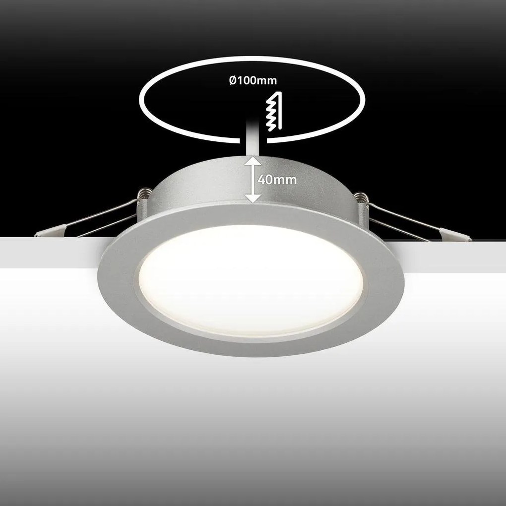 BRI 3945034 Fungo vestavné bodové svítidlo 100mm 3ks sada - 7W, 700lm, LED, stmívatelné, IP65, matný chrom - BRILONER