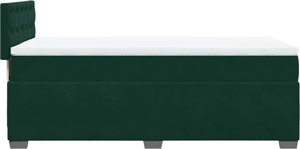 Box spring postel s matrací tmavě zelená 90x200 cm samet 3288513