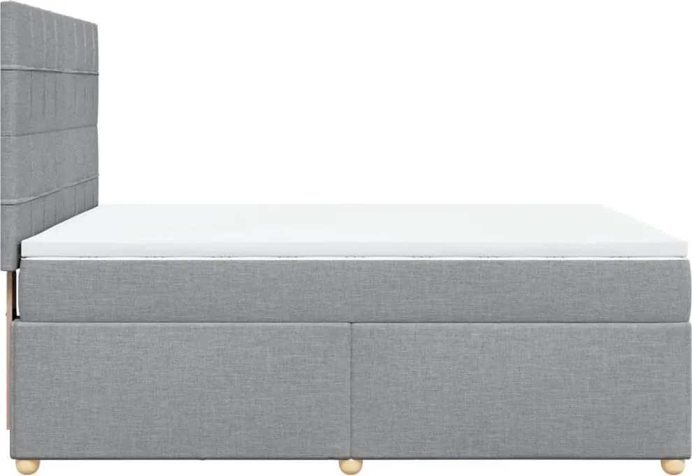 Box spring postel s matrací světle šedá 160 x 200 cm textil 3291331