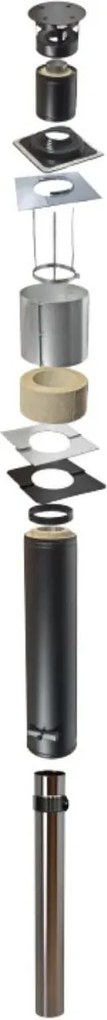 Narvi komínový set do sauny Kota Steel Flue 15 Black