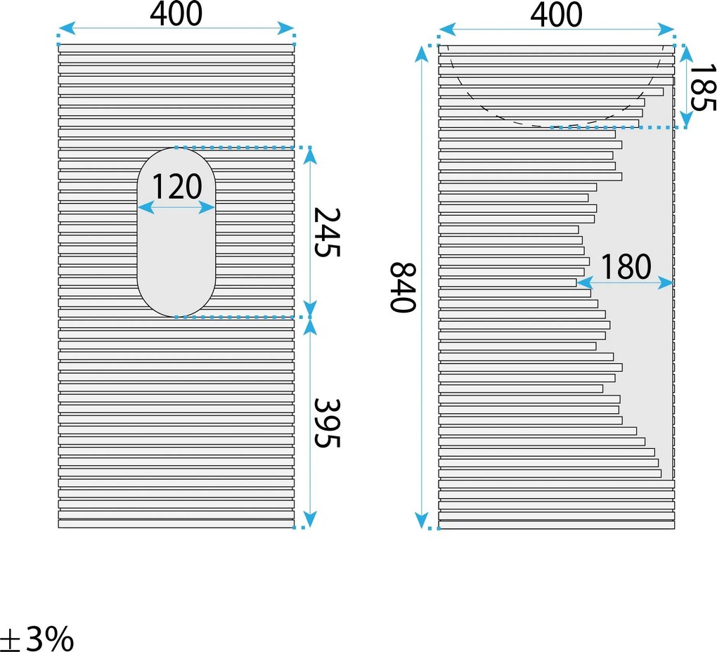 Rea Travena Square, volně stojící umyvadlo 400×400×840 mm, béžová-ecru, REA-U3534