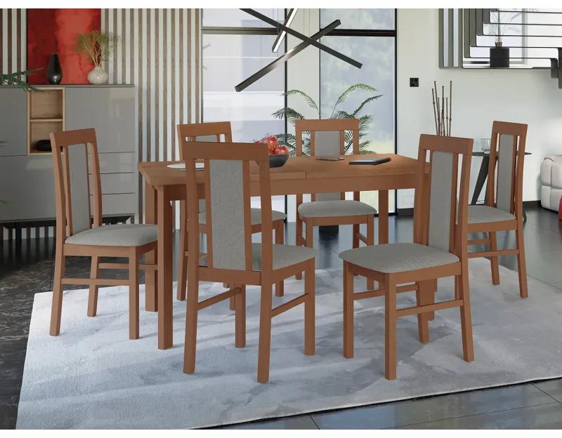 Rozkládací stůl se 6 židlemi - AL34, Barva dřeva: olše, Potah: Kronos 7