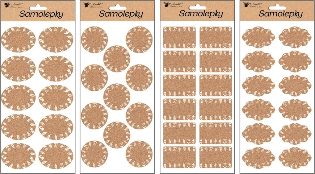 Anděl Přerov Samolepky popisovací korkové, mix dekorů, 28 x 14 cm