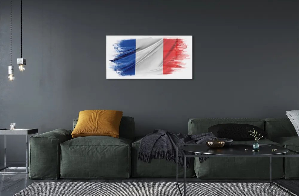 Obraz na skle vlajka Francie 100x50 cm