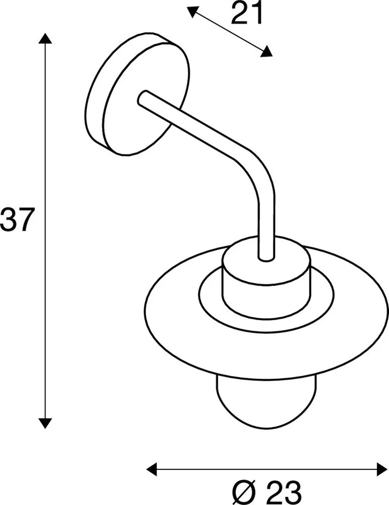 LA 1000820 MOLAT outdoor nástěnné světlo E27 antracit max. 60W IP44 - BIG WHITE (SLV)