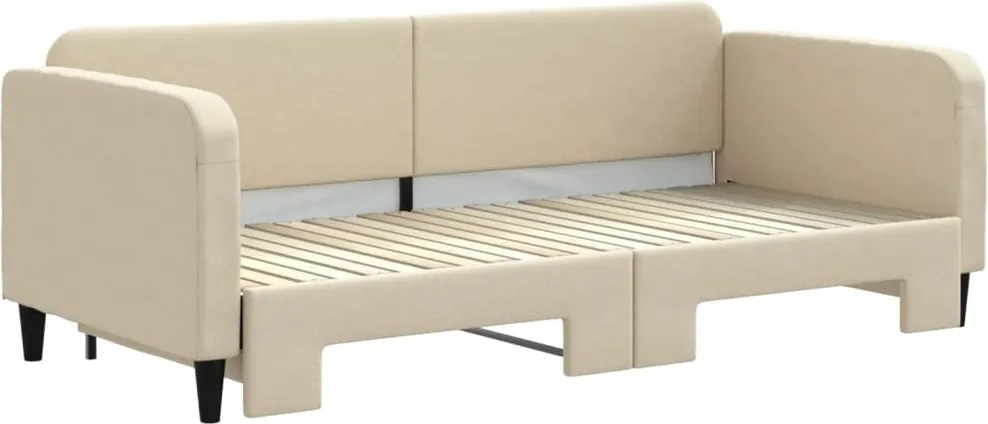 Válenda s přistýlkou krémová 90 x 200 cm textil 3196820