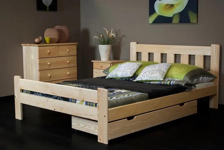 ImportWorld Dřevěná postel Jakub 120x200 + rošt ZDARMA (Barva dřeva: Borovice)